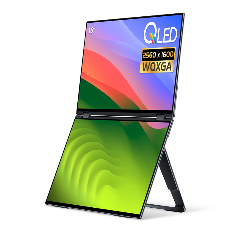 EHOMEWEI Dual Stacked Monitor 【X1 Pro】Drive-free 2K 16” For Laptop Win ...