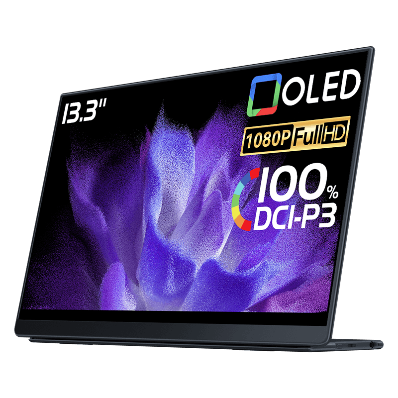 EHOMEWEI OLED Portable Monitor【O3m】 13.3" FHD 60HZ 100%DCI-P3 16:9 For ...